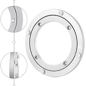2pcs 5.5inch Aluminium Alloy Lazy Susan Turntable Bearings, Round Rotating Bearing Turntable Base, 360 Degree Rotating Swivel Plate Lazy Susan Hardware for Kitchen Dining Table, 110lbs Capacity