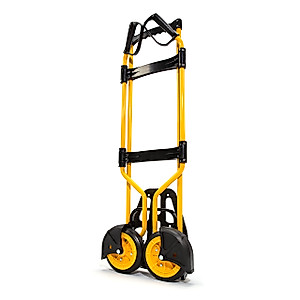 STANLEY Heavy-Duty Folding Hand Truck & Dolly, 400 lbs. (181 kgs.) Capacity, Professional Grade, Compact, Lightweight & Slim Design, Easy Storage, Steel Frame, Ergonomic 3 Handle Design (SXWT-FT591)