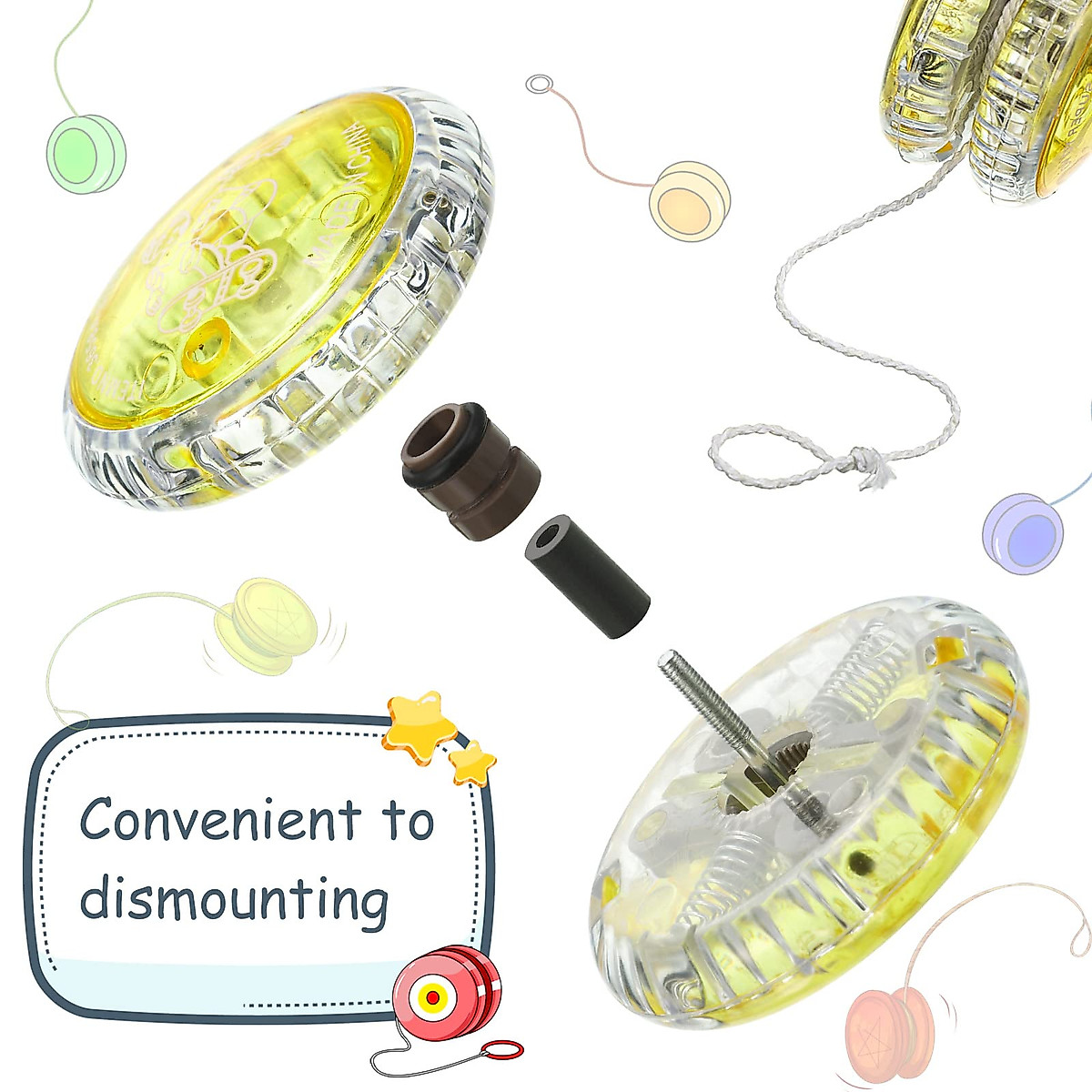 Sumind 4 Pieces Light up Yo Yo for Kids LED Responsive Ball Colorful Plastic Light up Party Favors for Kids Birthday Goodie Bag Fillers Carnival Prizes Xmas Stocking Stuffers