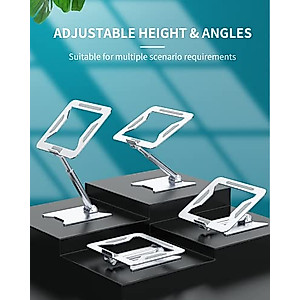 Biuupa Adjustable Laptop Stand for Desk- Sturdy Aluminum Foldable Computer Stand, Non-Slip Ergonomic Laptop Holder Lift for All Computers/ DJ/ Chromebook/ Notebook/ MacBook/ Air/ Pro, 10-16" Silver