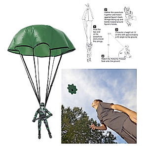 Click N' Play Military Toys Airborne Trooper 10 Piece Play w/Accessories Military Action Figures Toy Set with Soldier Men &Military Accessories, Army Men Toys for Boys Ages 3 Military