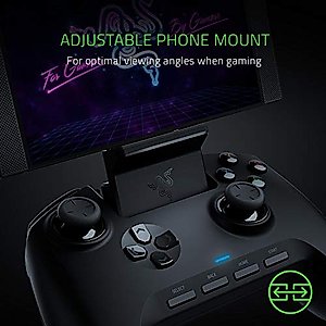Razer Raiju Mobile: Ergonomic Multi-Function Button Layout - Hair Trigger Mode - Adjustable Phone Mount - Mobile Gaming Controller for Android