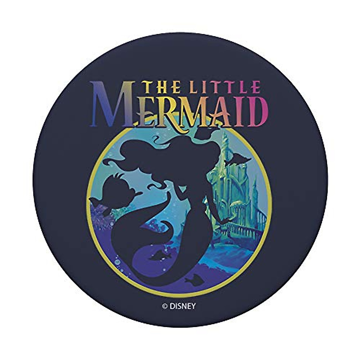 Disney Little Mermaid Ariel Silhouette Rainbow PopSockets PopGrip: Swappable Grip for Phones & Tablets