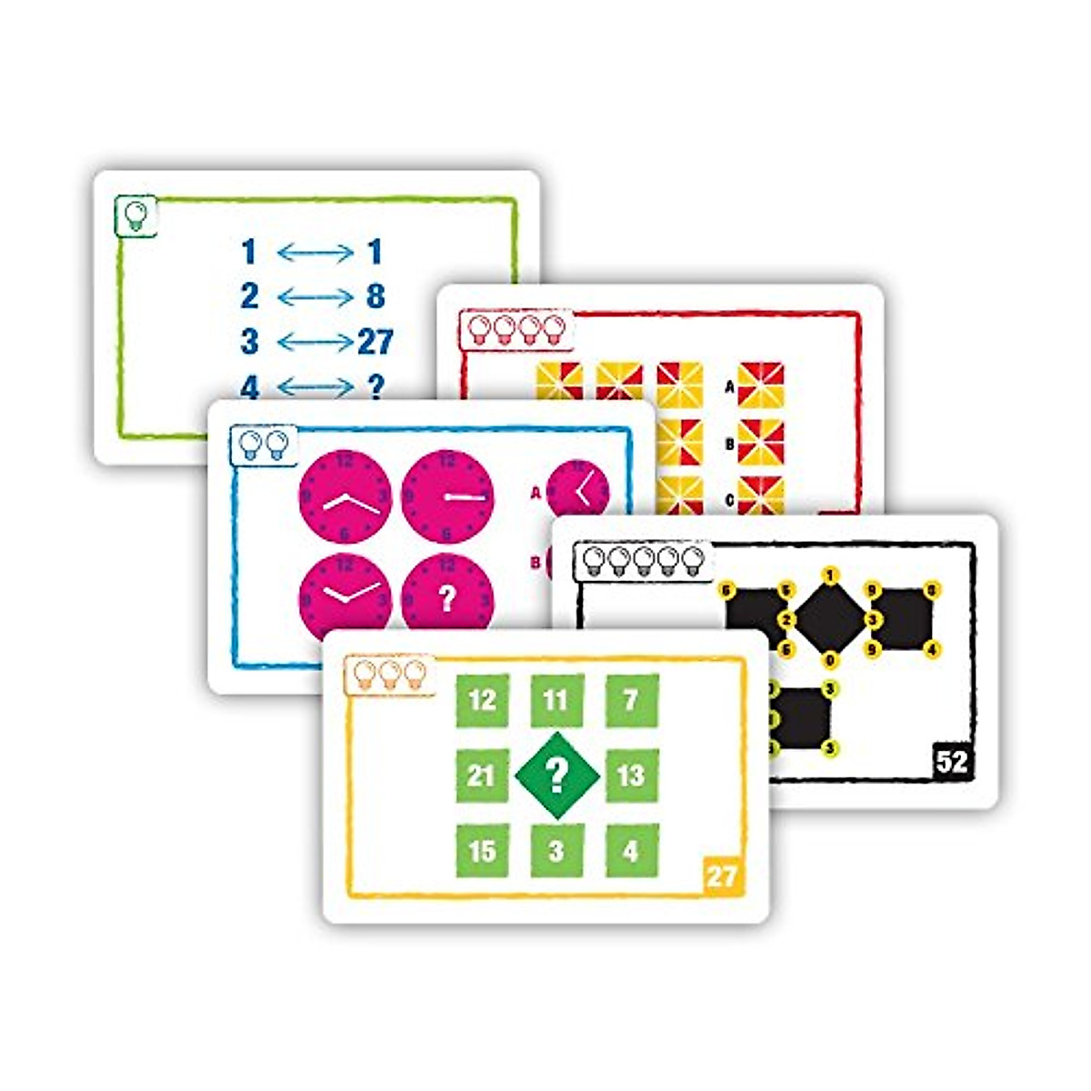 Brain Games Logic Cards Yellow - Math Brain Teaser Card Game for Kids, Teenagers & Adults - Award Winning Family Fun!, 3.5" x 2.4"