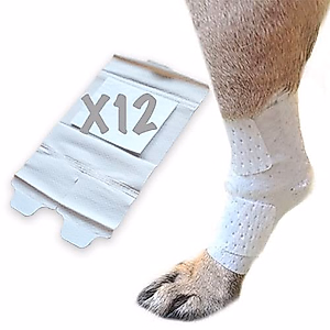 PawFlex Joint and Large Area Wound Bandages for Dogs Cats & Other Pets. Great for Leg Joint sprains and Tail Injuries! Non Adhesive Breathable Non-Slip Disposable Washable Value Pack (L/XL 12pk)