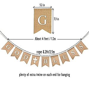 CHRORINE God Bless Banner First Communion Banner Kit, Baptism Decorations for Boys Girls, First Communion Confirmation Decorations, Bautizo Decorations