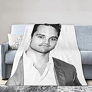 Sebastian Stan Ultra Soft Micro Fleece Blanket All Season Fuzzy Warm Throw Blanket for Sofa Chair Couch Bed