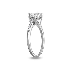 B. BRILLIANT Sterling Silver Synthetic White Sapphire Oval Crown Ring, Size 5