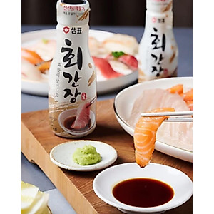 SEMPIO Soy Sauce for Sushi - Premium Naturally Brewed for Sashimi, Less Salt, Katsuobushi & Kelp infused. Flavor-locking bottle. Made in Korea. (6.7 fl oz / 200mL, Vegan, Non-GMO)