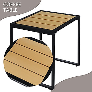 ENSTVER 3-Piece Wicker Patio loveseat Furniture Conversation Set,Outdoor loveseat with Coffee Table for Backyard, Porch, Deck, Garden