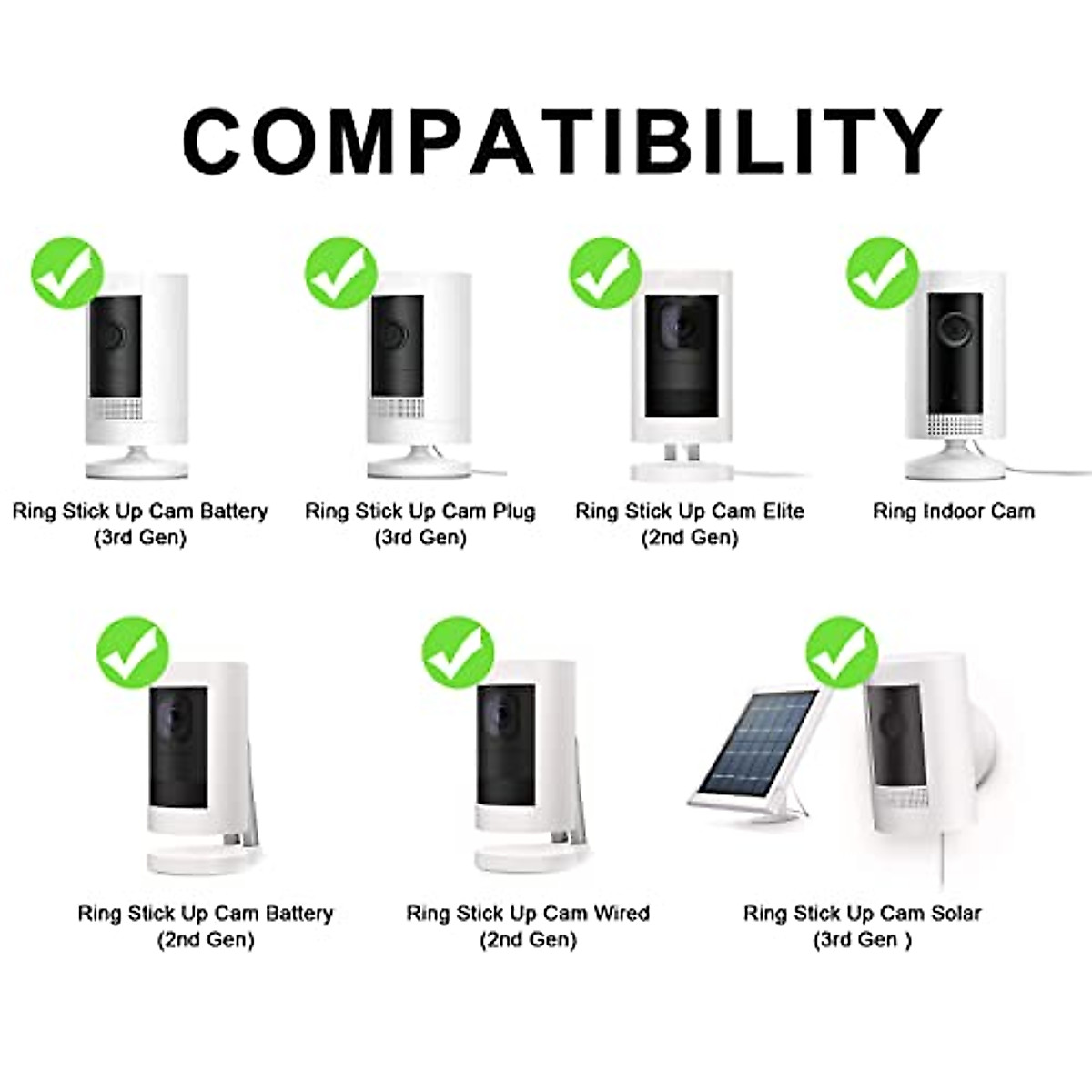 SZAOYU 2Pack Flexible Clamp Mount Compatible with Ring Mount Stick Up Cam & Indoor Cam, Flexible Gooseneck Mounting Bracket No Tools or Wall Damage Required