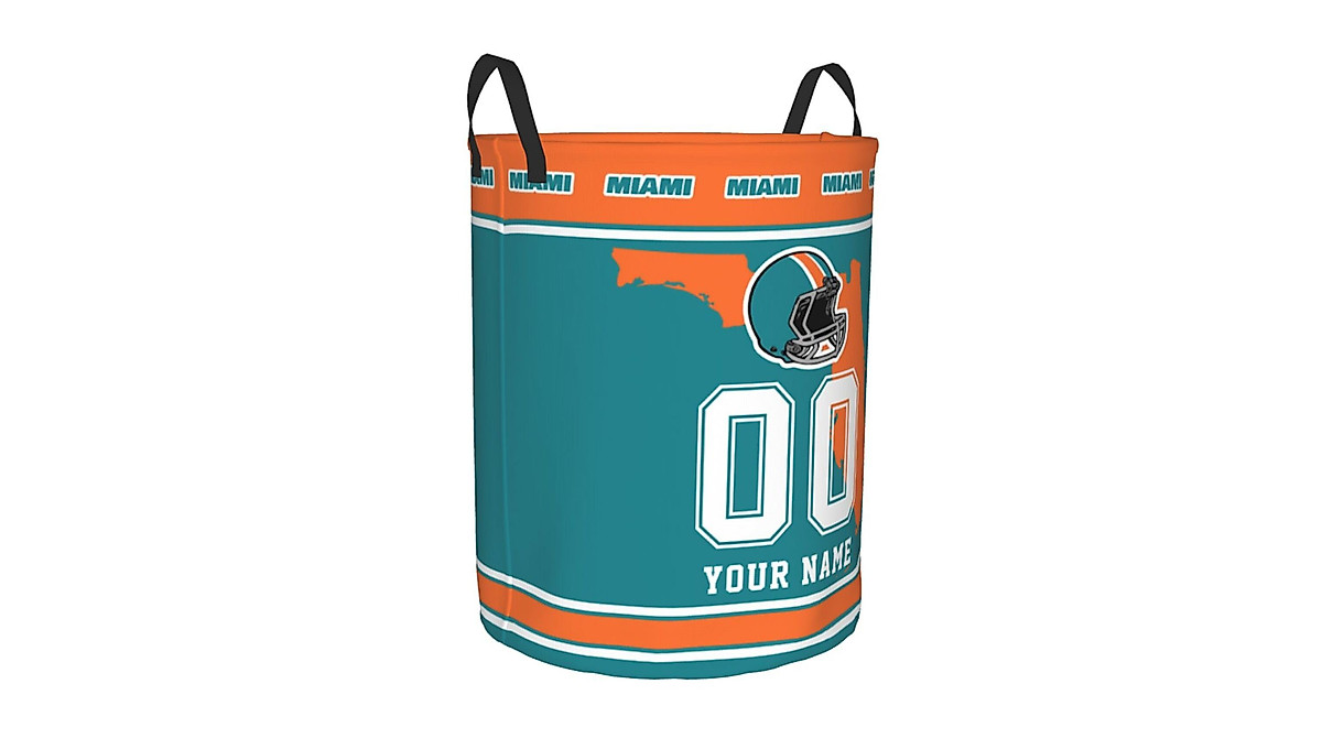 Custom Miami Football Style Laundry Hamper - Personalize Now