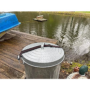 Garbage Commander Garbage Strap, Adjustable Garbage Can Security Strap, Heavy Duty Material, Black