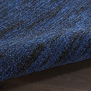 Nourison Essentials Indoor/Outdoor Midnight Blue 7' x 10' Area Rug, Easy Cleaning, Non Shedding, Bed Room, Living Room, Dining Room, Backyard, Deck, Patio (7x10)
