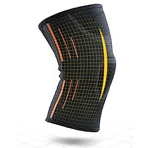 FixtureDisplays® Knee Compression Sleeve Support for Running, Jogging, Sports, Joint Pain Relief, Arthritis and Injury Recovery-Single Wrap 16813-L-NPF-SL
