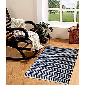 The Home Talk Jute Hemp Cotton Chevron Area Rug | Handcrafted Traditional Rugs | Braided Carpet | Natural Shag Rugs for Entryway Bedroom, Home Décor, Dining Room | Eco-Friendly | 2’ x 3