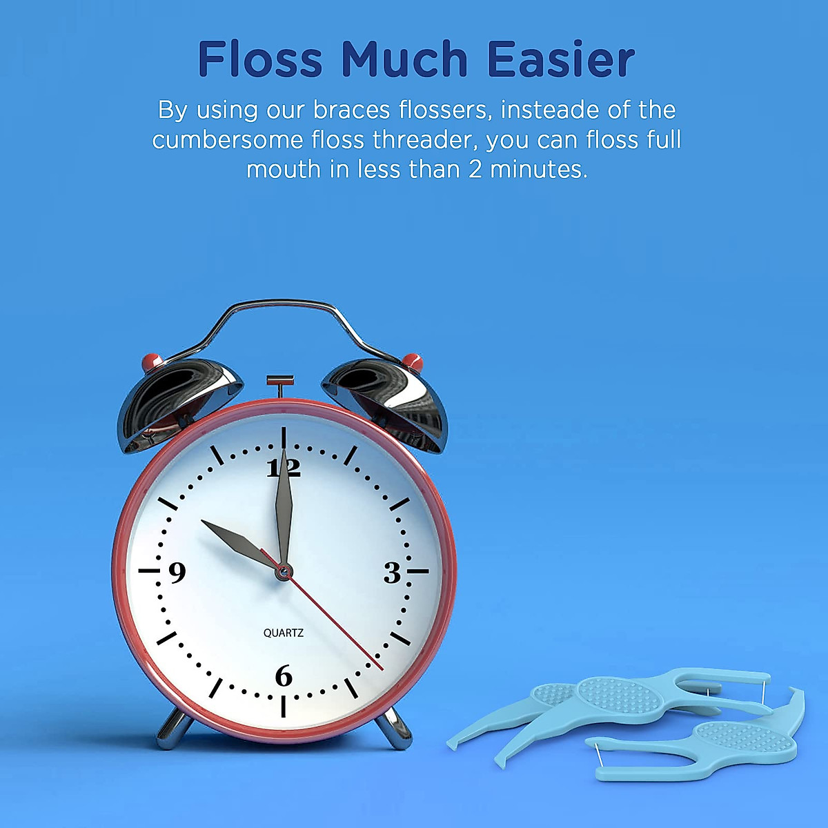 Frehut Dental Floss Picks for Braces, Orthodontic Flossers for Braces, Unflavored, 75 Count (Pack of 1)