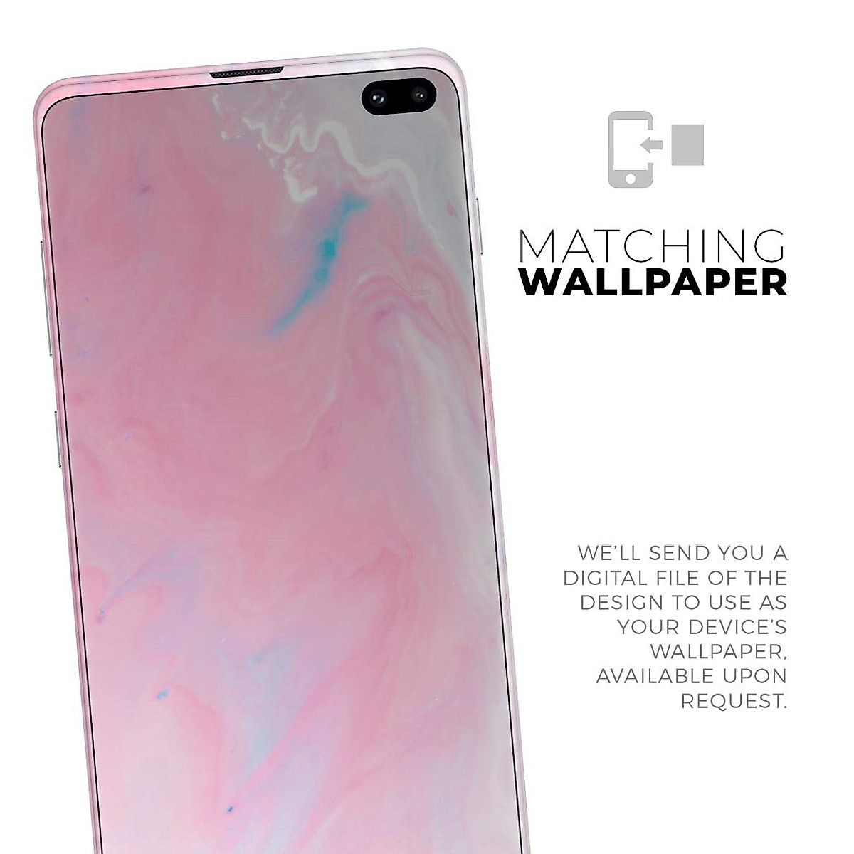 DesignSkinz Marbleized Pink Paradise V7 Protective Vinyl Decal Wrap Skin Cover Compatible with The Samsung Galaxy S20 (Screen Trim & Back Glass Skin)