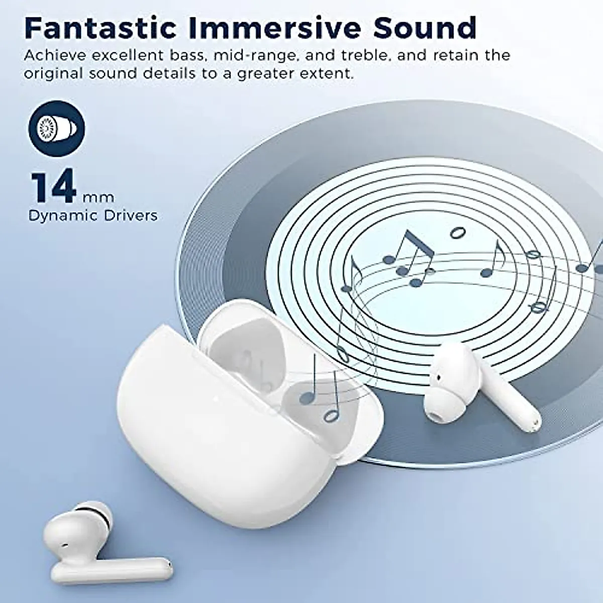 Wireless Earbuds Air ProWireless Bluetooth 5.3 Headphones Noise Cancelling Fast Charging IPX7 Waterproof Ear Buds Stereo Earpods Sports in-Ear Earphones for iPhone/Android/Samsung Earbuds