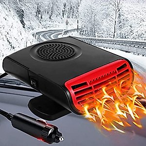 Car Heater,12V 150W Portable Car Heater Defroster Fans, 2 in 1 Heating & Cooling Fast Heating Defrost Defogger with Plug in Cigarette Lighter, Window Defroster for Car, SUV, Jeeps, Trucks, Black
