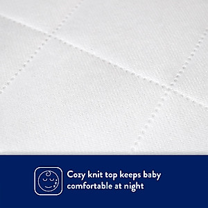 Kolcraft Fitted Waterproof Baby Crib Mattress Protector, Crib Mattress Topper, Crib Mattress Pad, Toddler Bed Mattress Protector, Machine Washable/Dryer Friendly, 52” x 28”- White