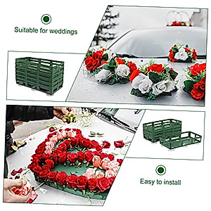 Abaodam Wedding Car Decoration Suction Cup Rectangular Tray Wedding Decor Garland for Table Floral Cage Large Flower Cage Holder Flower Mud Tray Floral Foams Disc Wedding Flower Tray 6pcs