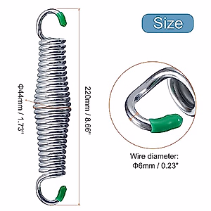 uxcell 2Pcs Porch Swing Springs, 1300 Lbs Capacity Galvanized Iron Swing Hangers for Ceiling Mount Swing Hammock Hanging Chair Sandbags, Silver