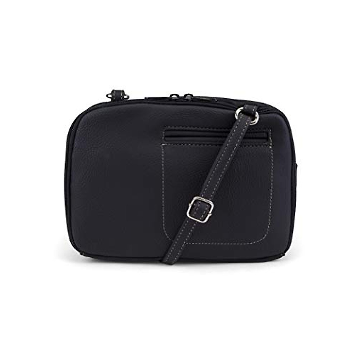 MultiSac womens Zippy Triple Compartment Crossbody Bag Cross Body, Black, One Size US