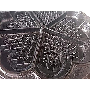 HAWOK Cast Iron Waffle Heart Shape Maker with Handle Hoder and Basting Brush…