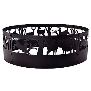 Kapler Fire Ring, Fire Pit Ring for Outdoors, Heavy Duty Firepit Ring 32inch, Hexagon Fire Rings for Camping Patio Backyard Picnic Bonfire Beach