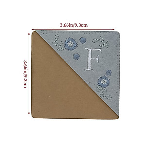 Zuihug Embroidered Corner Bookmark - DIY Custom Bookmarks with 26 Letters Felt Triangle Design - Embroidered and Handcrafted for Your Reading Pleasure (Winter, R)