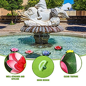 SEWACC Artificial Floating Lotus Flower Water Lily Pads EVA Lotus Flower Water Lily Pads Leaves 5pcs for Home Garden Pond Decoration