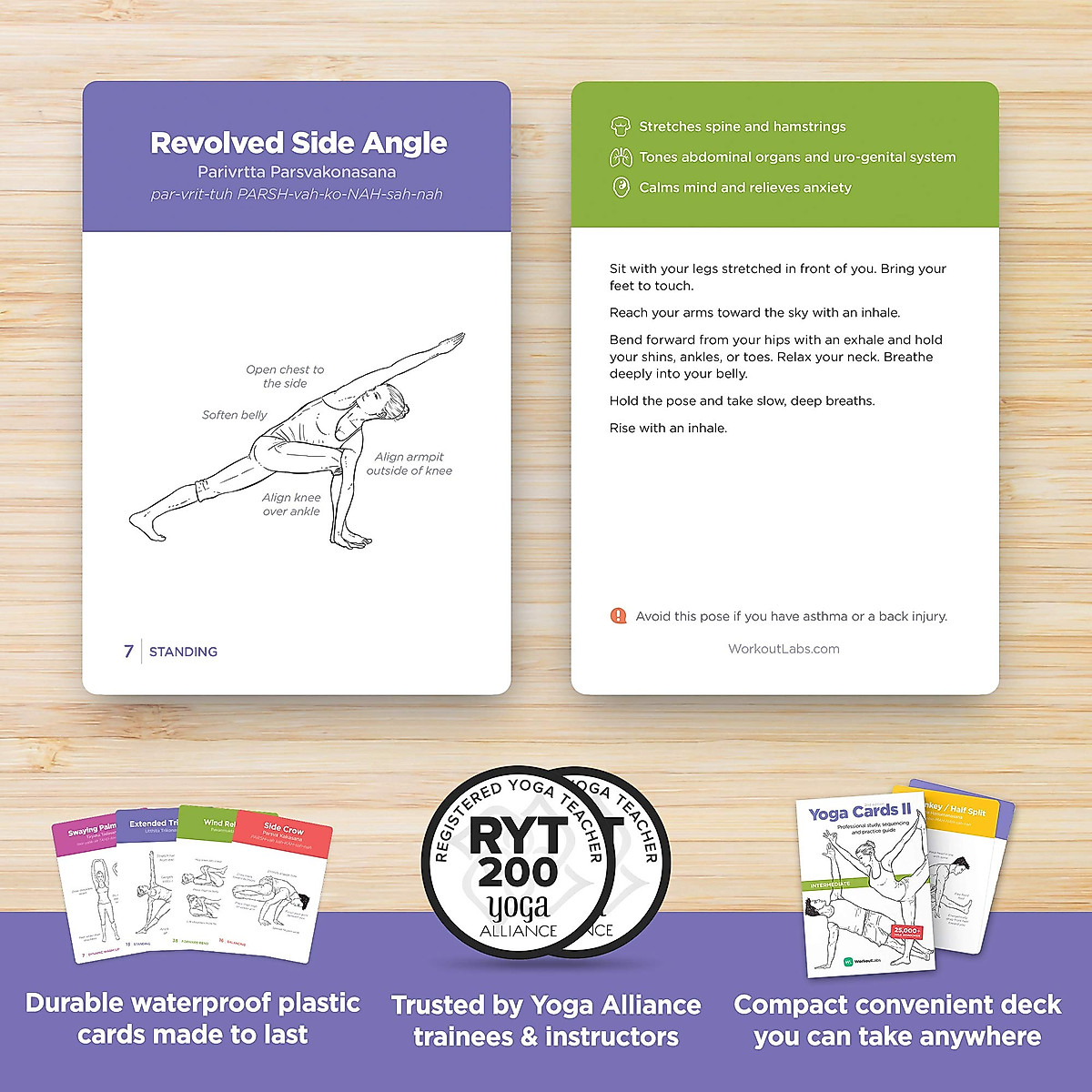 WorkoutLabs Yoga Cards II – Intermediate: Professional Visual Study, Class Sequencing & Practice Guide Vol.2 · Plastic Yoga Flash Cards/Yoga Deck with Sanskrit