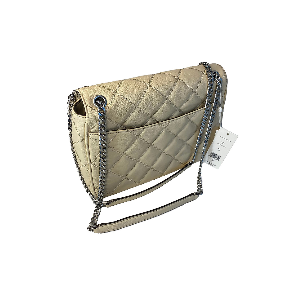 Tory Burch Willa Shoulder Bag New Cream One Size Quilted Leather Convertible Chain Strap