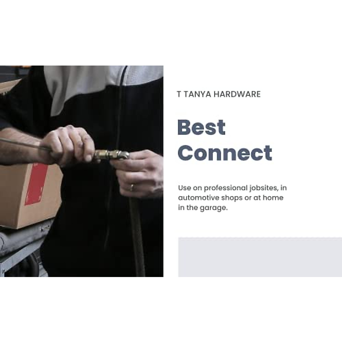 T TANYA HARDWARE Pipe Fitting and Air Hose Fitings, Hex Nipple Coupling Set - 1/4-Inch NPT x 1/4-Inch NPT,Solid Brass, Female Pipe- 10 Piece