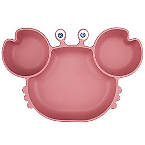 Silicone Suction Plate for Toddlers - Self Feeding Training Divided Plate Dish and Bowl for Baby and Toddler, Fits for Most Highchairs Trays, BPA Free Microwave Dishwasher Safe