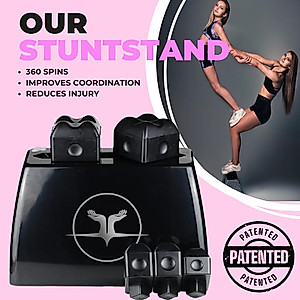 STUNT STAND® Cheerleading Balance & Flexibility Stunt Training Equipment - Increase Stunt Awareness SAFELY on the Ground - FREE Training Video Links Included - Black