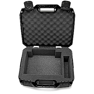 CASEMATIX Hard Shell Projector Travel Case Compatible with Epson VS250 SVGA, VS350 XGA, VS355 WXGA Projectors with HDMI Cable and Remote in Custom Foam Compartments, Case Only