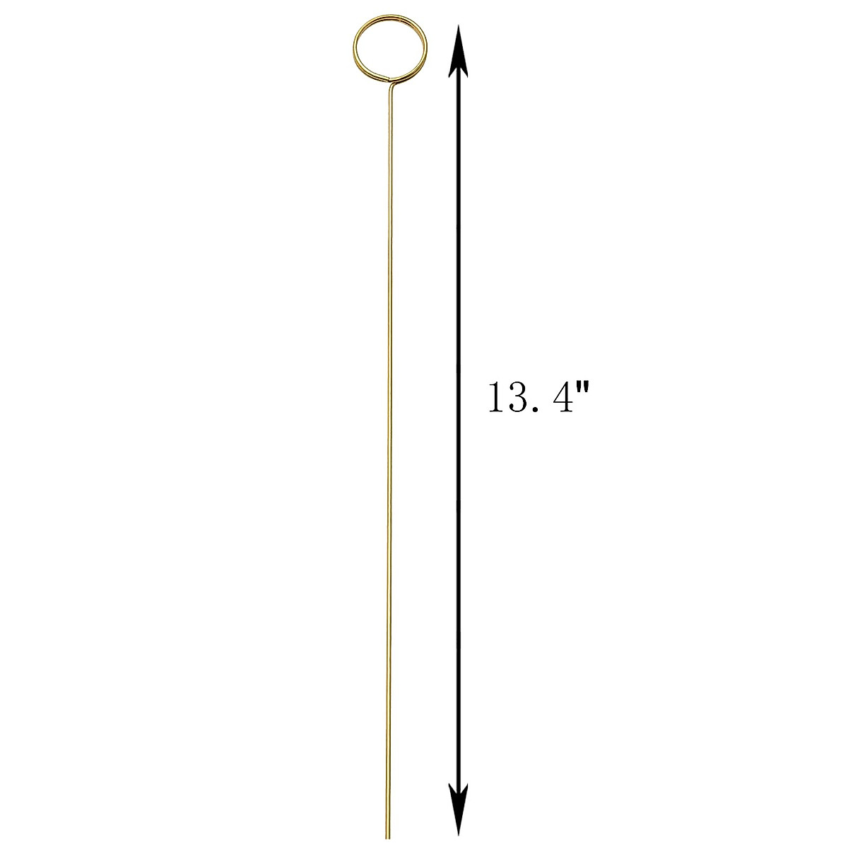 Hananona 30 Pcs Metal Floral Place Card Holder, 13.4 Inch Flower Picks Clip for Floral Arrangement, Golden Card Holder for Wedding and Party (Round)