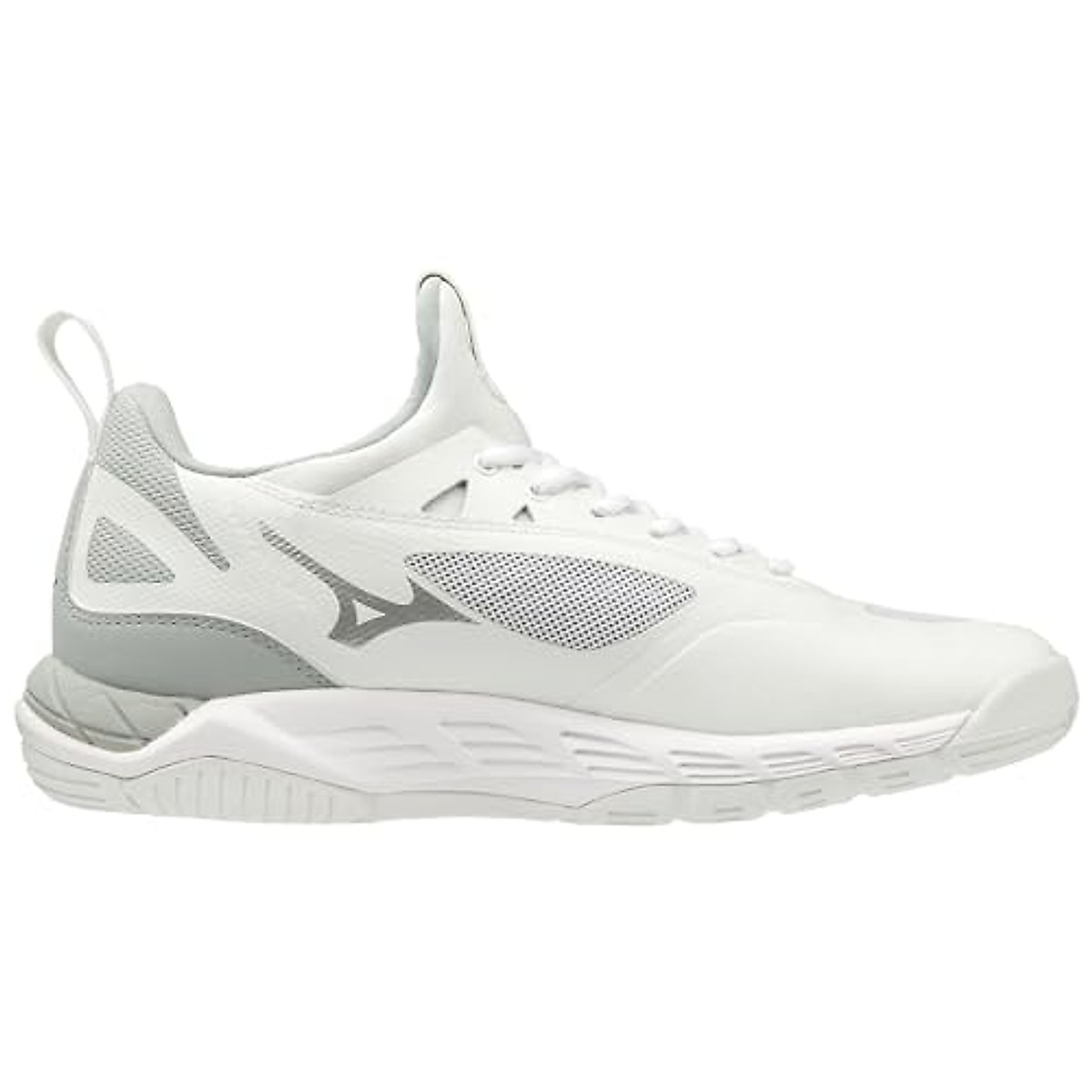 Mizuno Women's Wave Luminous Volleyball Shoe, white-silver, 9 B US