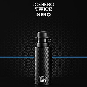 ICEBERG Twice NERO - Exhilarating Personal Fragrance For The Modern Gentleman - Classic EDT Spray Cologne For Men - Vibrant And Fruity Notes Of Mandarin, Mint, Elemi, Cedarwood, And Oakmoss - 4.2 Oz