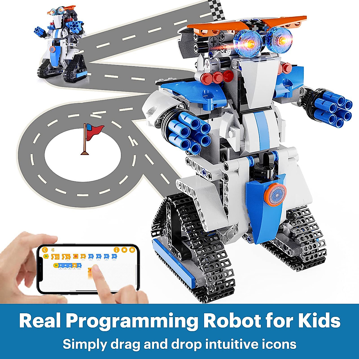 EDUCIRO Robot Building Toys for Boys, 8 9 10 11 12 Year Old Boys Girls Easter Gifts Ideas, STEM Projects for Kids Age 8-12, Remote & APP Controlled Toys Building Sets (358Pieces)