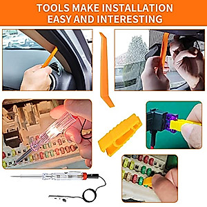 Dash Cam Hardwire Kit, 12V-24V to 5V Radar Detector Hard Wire, Gift 4 Fuse Tap Cable, Test Pencil and Installation Tool Car Camera Charger Power Cord