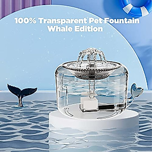 Ciays Cat Water Fountain, 81oz/2.3L Automatic Pet Water Fountain Dog Water Dispenser with LED Light for Cats, Dogs, Multiple Pets, 3 Replacement Filters Included, White (CIPS19T)