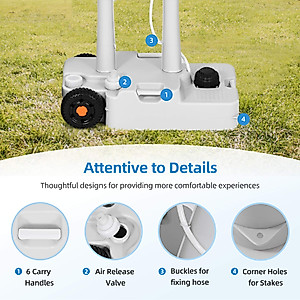 YITAHOME Portable Camping Sink with Rolling Wheels, Hand Washing Station with 30 L Water Capacity, Soap Dispenser, Towel Holder, Ideal for Outdoor, Travel, Boat, Gather, Wedding, Worksite, White