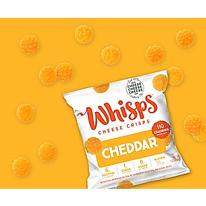 Whisps Cheese Crisps Parmesan & Cheddar Cheese | Protein Chips | Healthy Snacks | Protein Snacks, Gluten Free, High Protein, Low Carb Keto Food (0.63Oz, 12 Pack)
