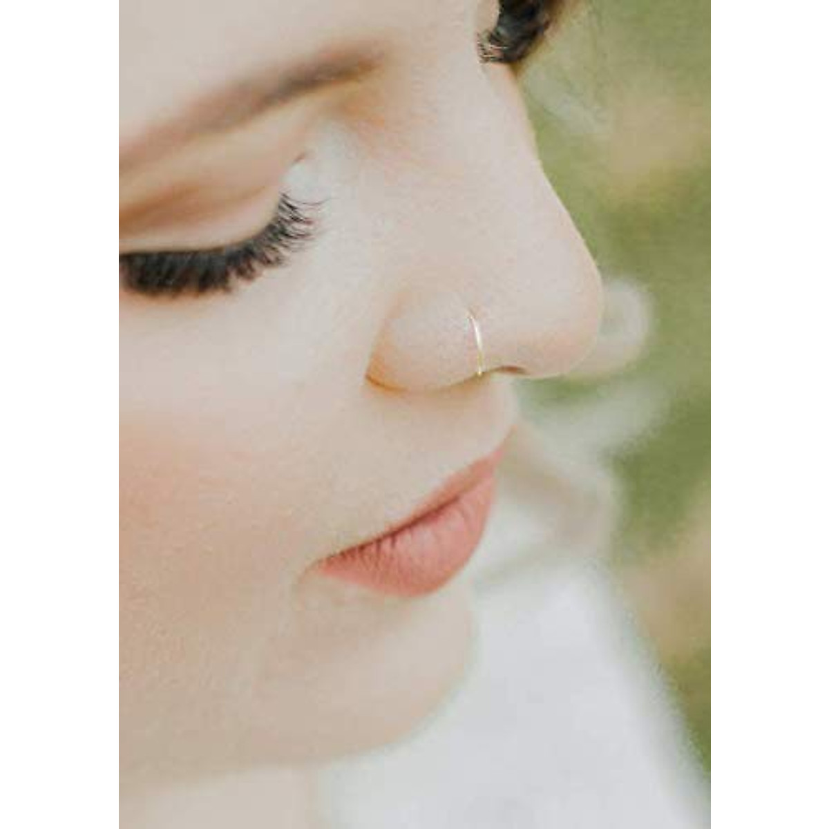 22g 7mm 14k Solid Gold Snug Fitting Nose Ring Hoop 22 Gauge Piercing Jewelry