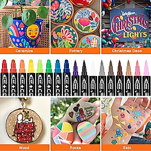 colpart 36 Colors Dual Tip Acrylic Paint Pens Markers,Premium Acrylic Paint Pens With Medium Tip and Brush Tip for Rock Painting,Wood,Canvas,Acrylic Paint Markers For DIY Crafts Christmas Gift