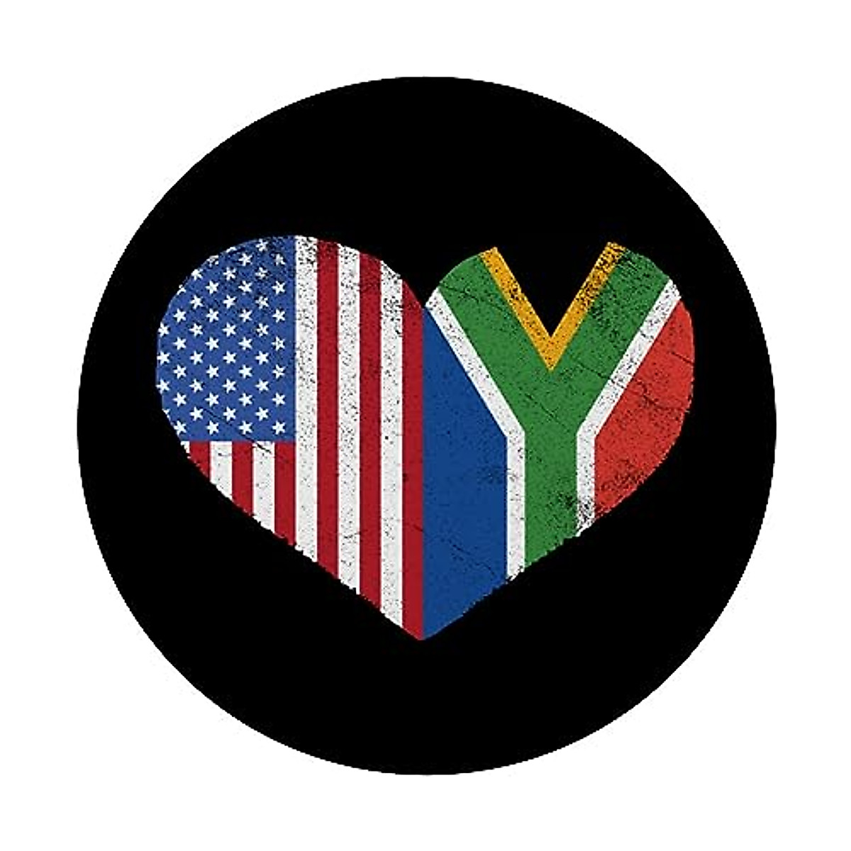 South African American Flag Heart South Africa USA PopSockets Standard PopGrip