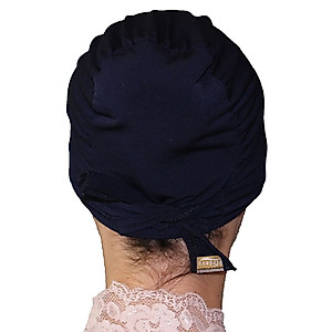 Firdevs Luxury Satin Islamic Women's Hijab Bonnet Underscarf (Navy Blue)